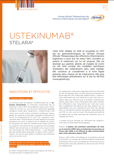 afa Crohn RCH : Fiche Traitement USTEKINUMAB®- STELARA®